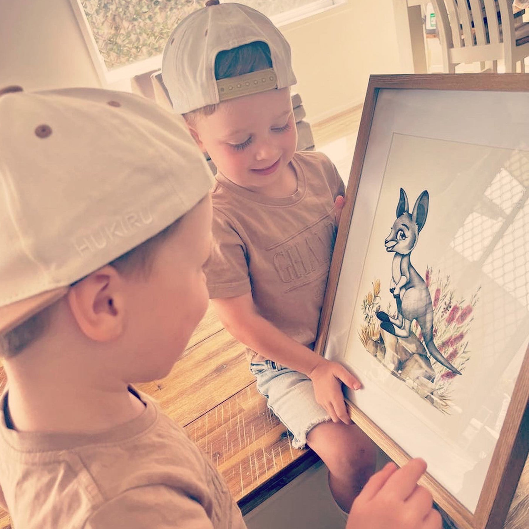 Baby Kangaroo Kids Nursery Wall Art Print | Little Kiddo