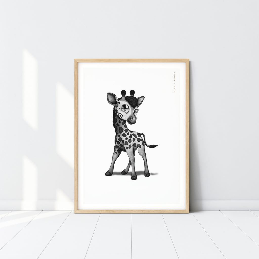 Safari Animal Nursery Prints & Kids Wall Art - Baby Giraffe Print ...