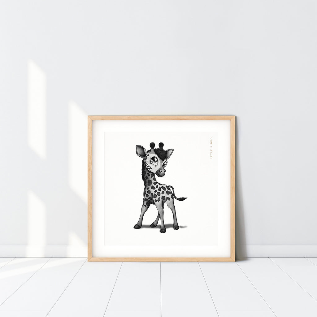 Safari Animal Nursery Prints & Kids Wall Art - Baby Giraffe Print ...