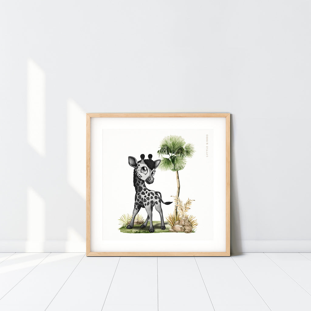 Safari Animal Nursery Prints & Kids Wall Art - Baby Giraffe Print ...